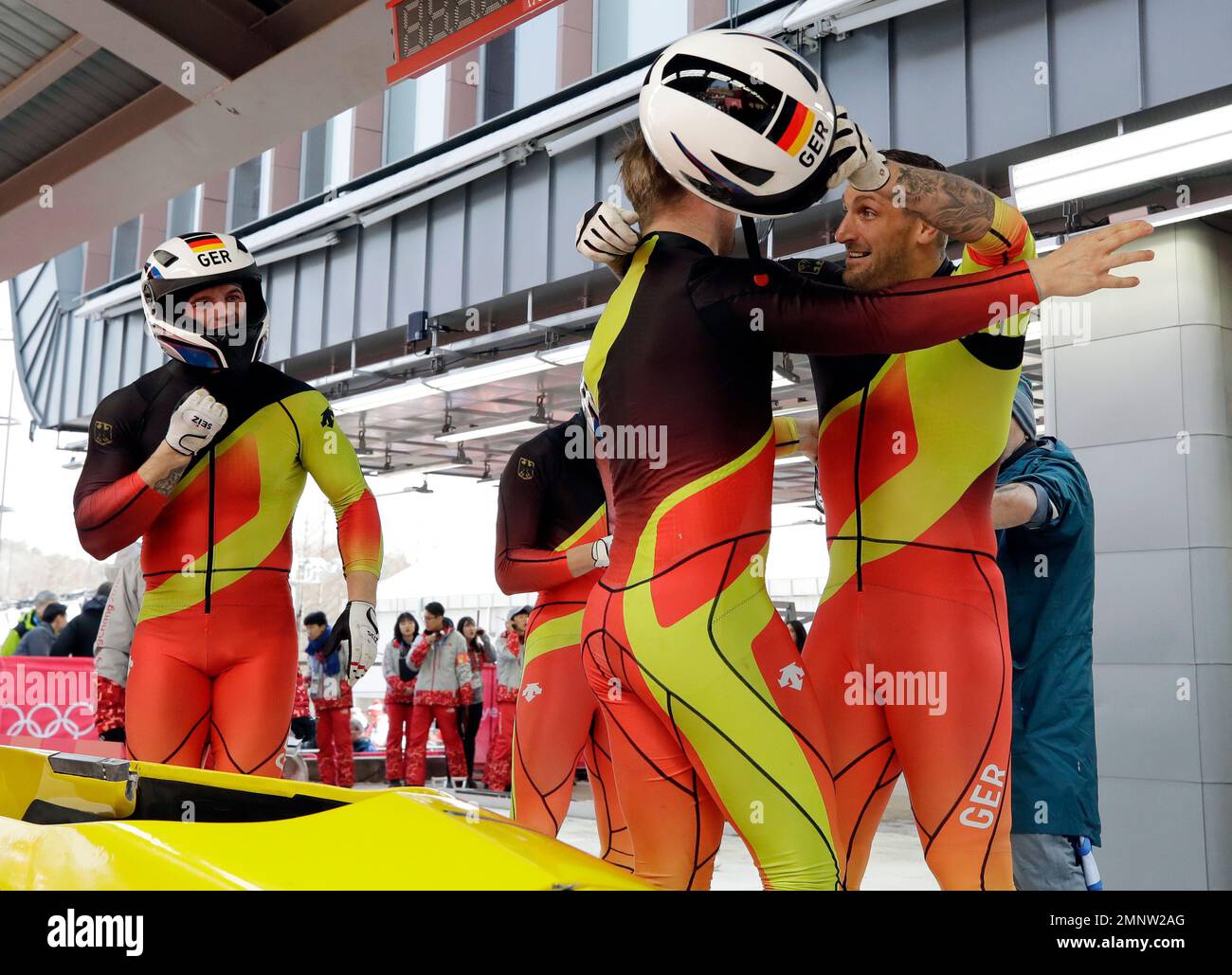 Driver Nico Walther, Kevin Kuske, Alexander Roediger and Eric Franke of ...