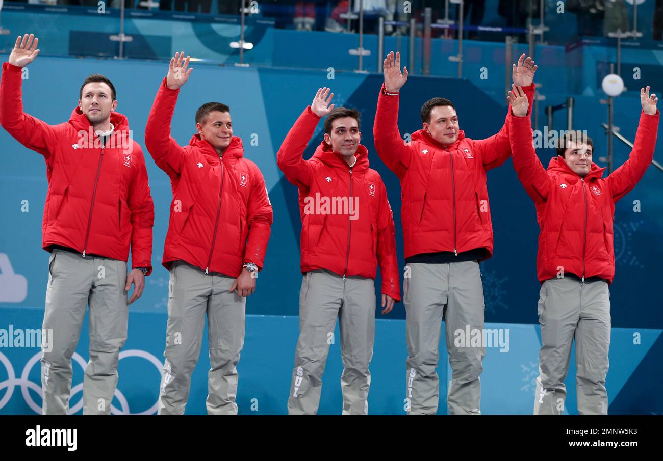 Bronze medal winners from left: Switzerland's Dominik Maerki, Valentin ...