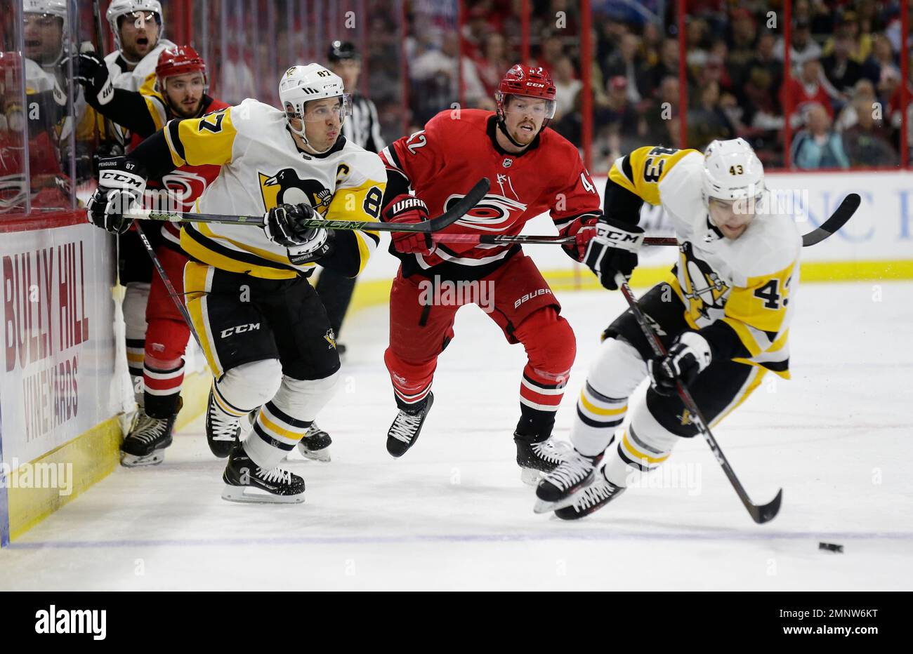 Carolina Hurricanes' Joakim Nordstrom (42) chases the puck with ...