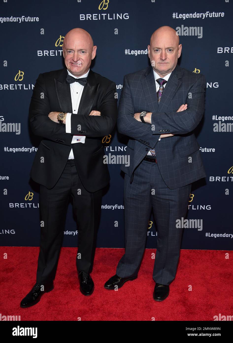 Astronauts Mark Kelly, left, and Scott Kelly attend the Breitling ...