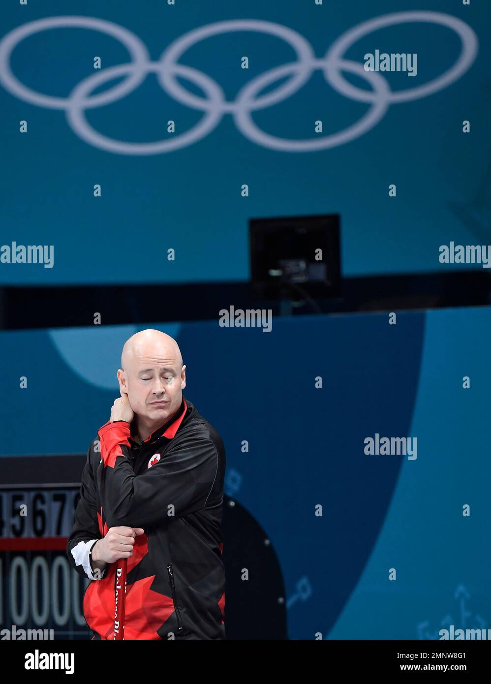 Canada skip Kevin Koe reacts after a loss in the men's semifinal ...