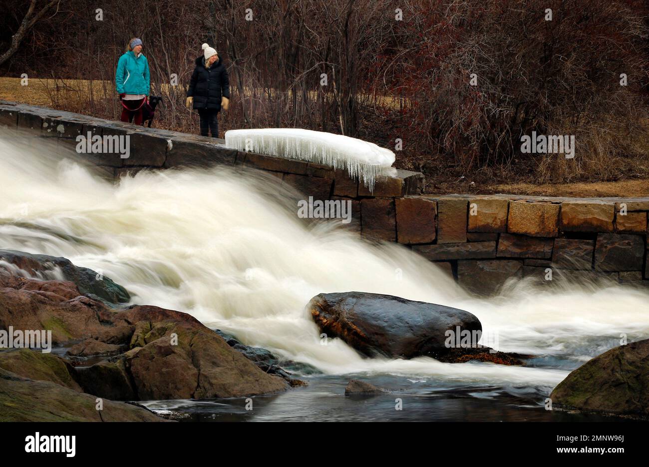 Emily Pratt and her mother, Sharon Pratt, of Rockport, Maine, pause to ...
