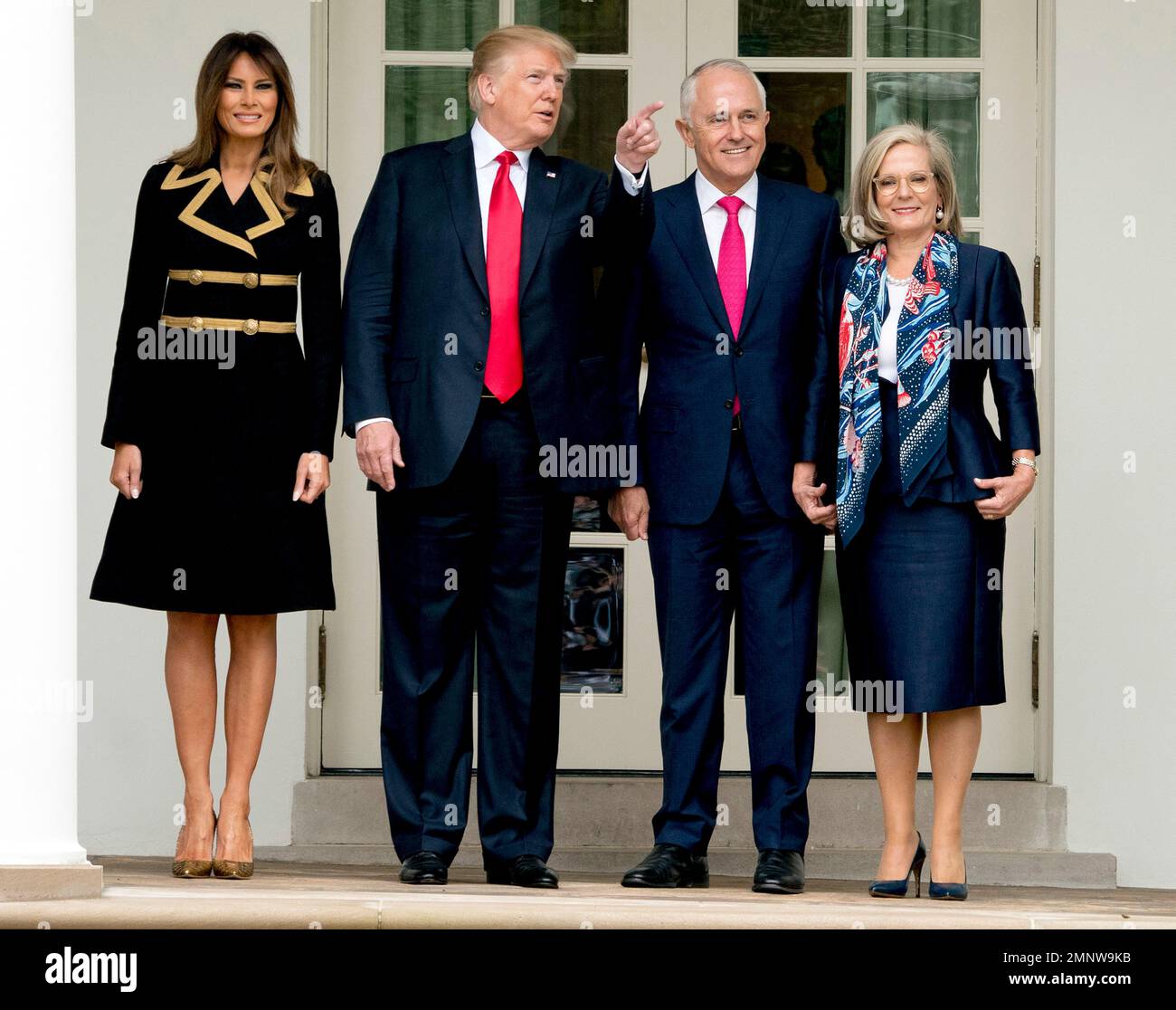 From left, first lady Melania Trump, President Donald Trump, Australian ...