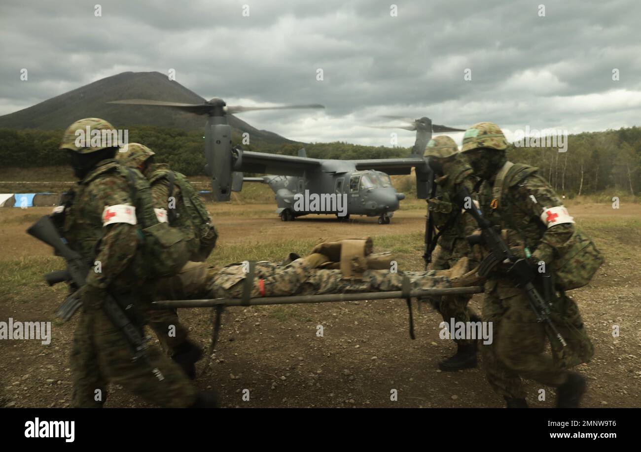 U.S. Navy Corpsmen with 3d Marine Division and Japan Ground Self ...