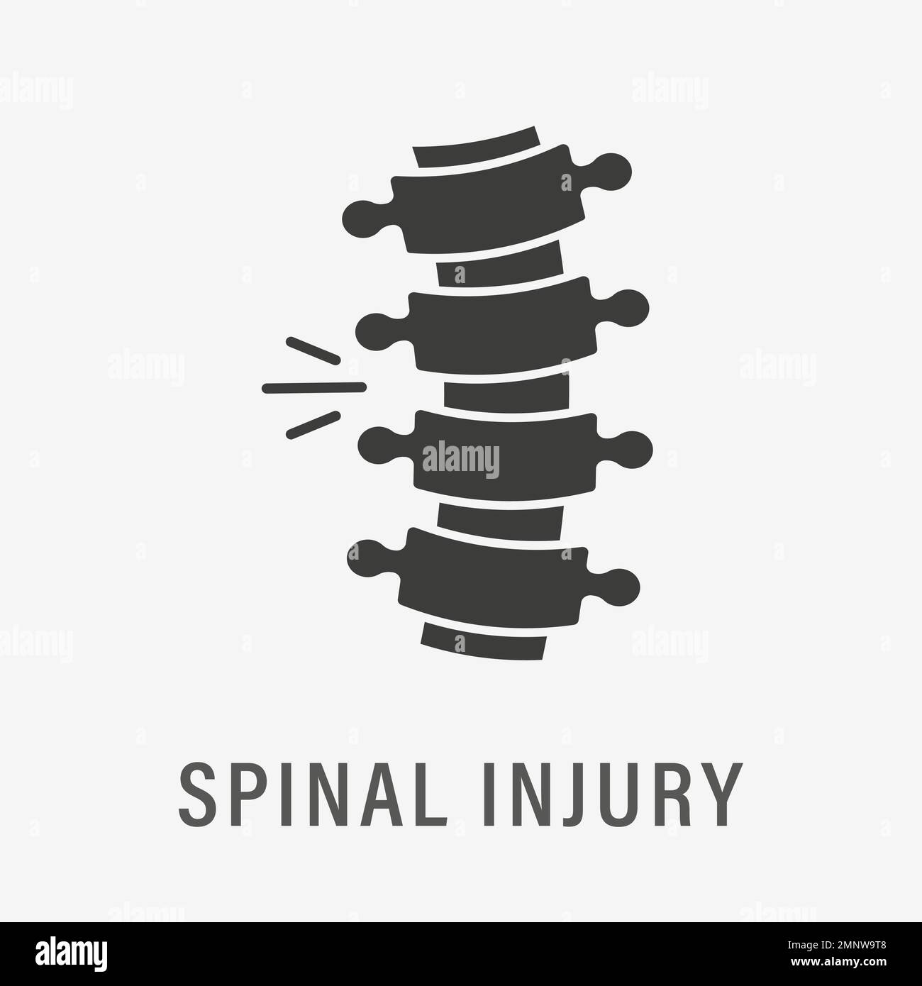 Spinal injury icon. Vector illustration isolated on white Stock Vector ...