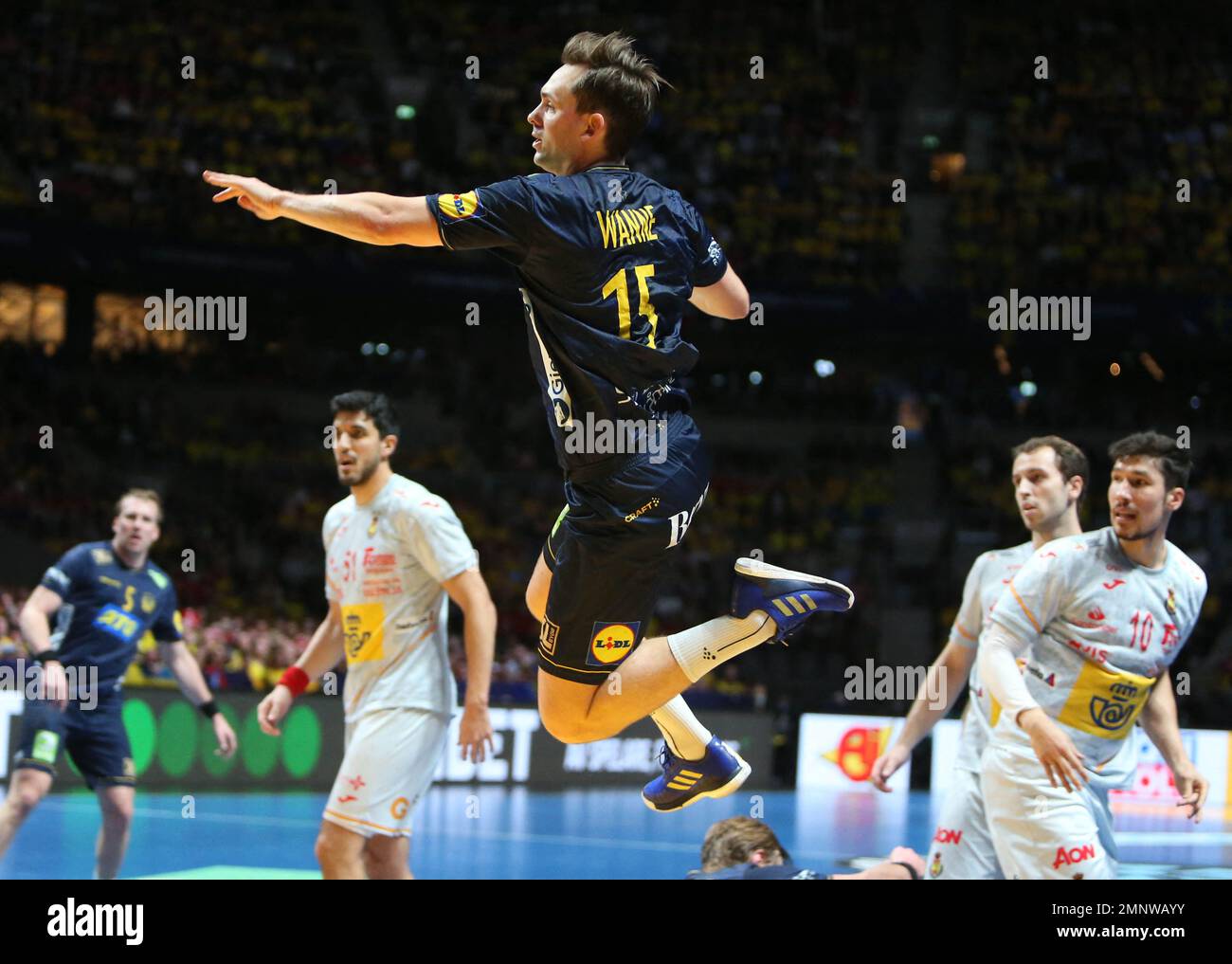 Hampus Wanne of Sweden during the IHF Men's World Championship 2023 ...