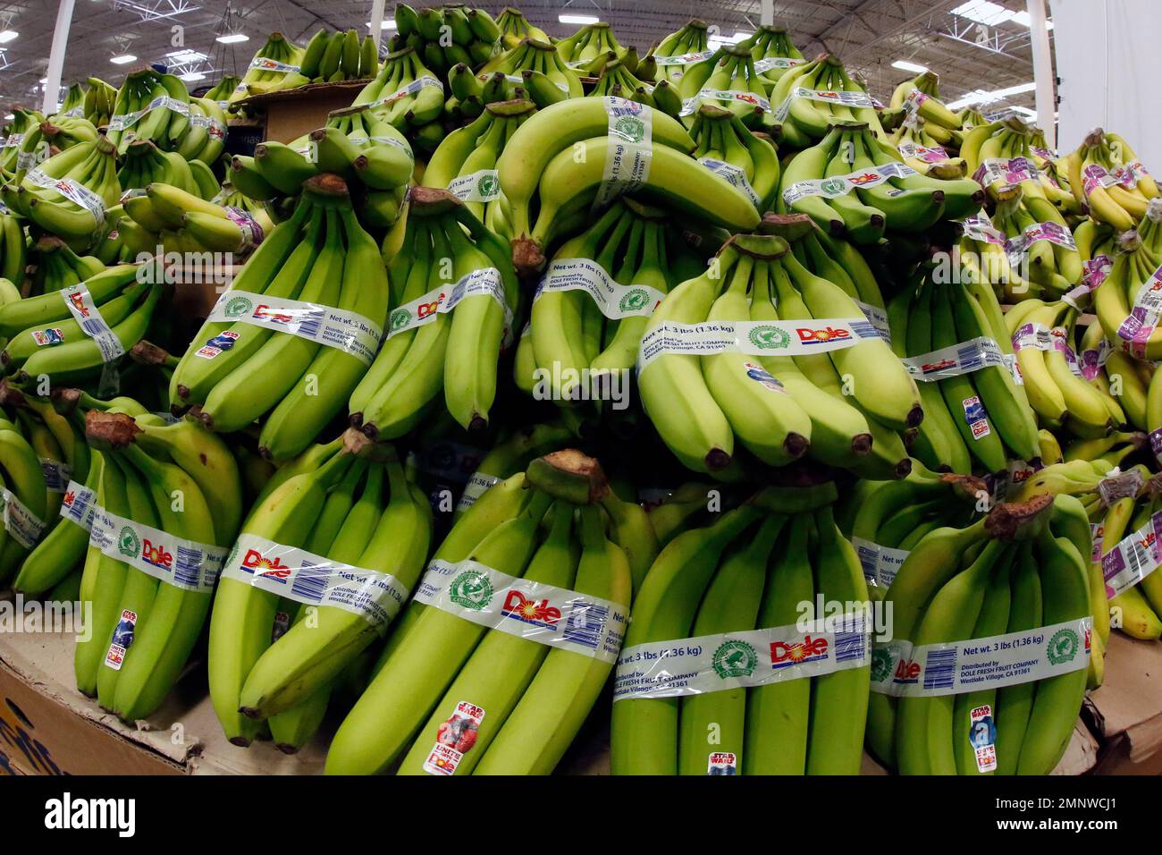 This Thursday, Feb. 22, 2018 photo shows a display of Dole bananas in a ...