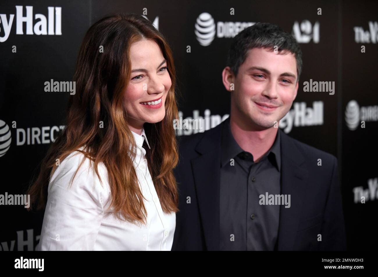Michelle Monaghan, left, and Logan Lerman arrive at the Los Angeles ...