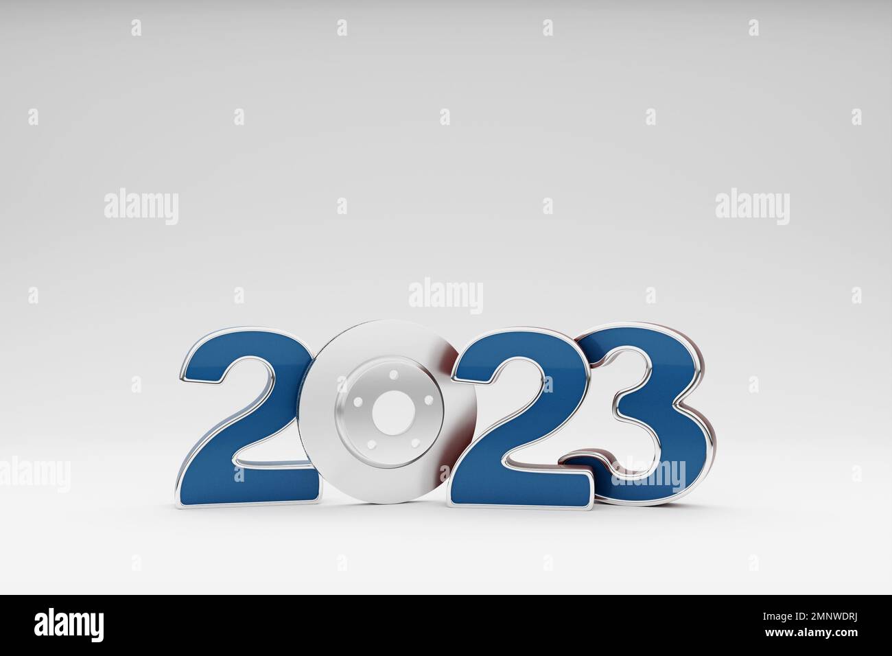 3d illustration design happy new year 2023 with auto parts for auto ...