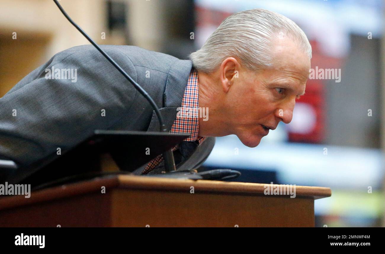 In this Wednesday, Feb. 21, 2018, photo, shows Senate President Wayne ...