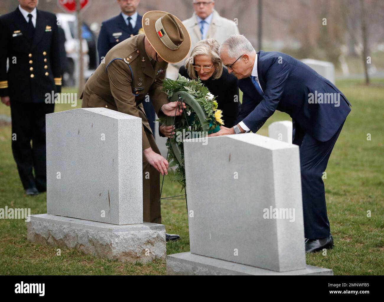 Australian Prime Minister Malcolm Turnbull, right, with his wife Lucy ...