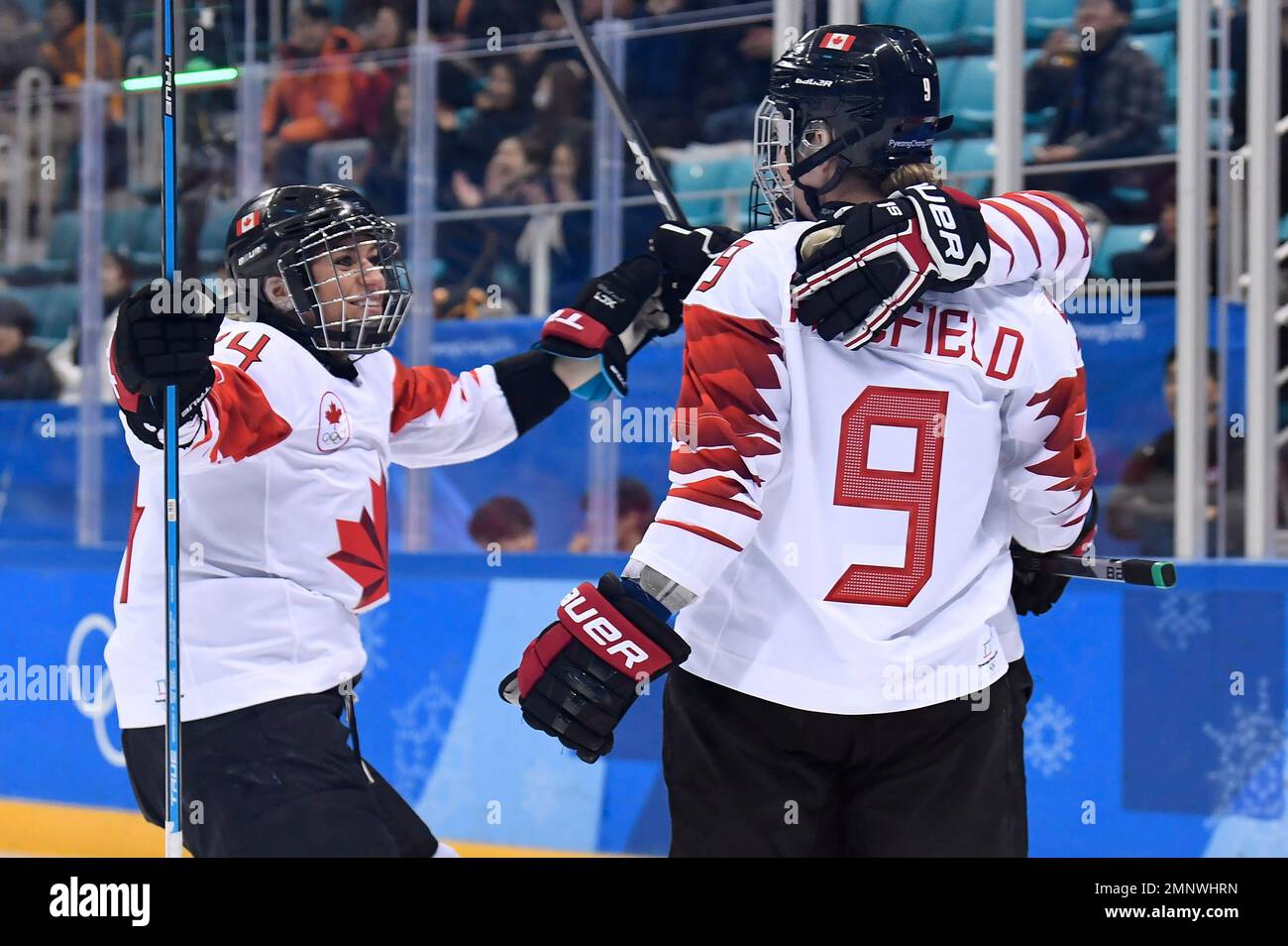 Canadian Canada forward Jennifer Wakefield (9), Canada forward Natalie ...
