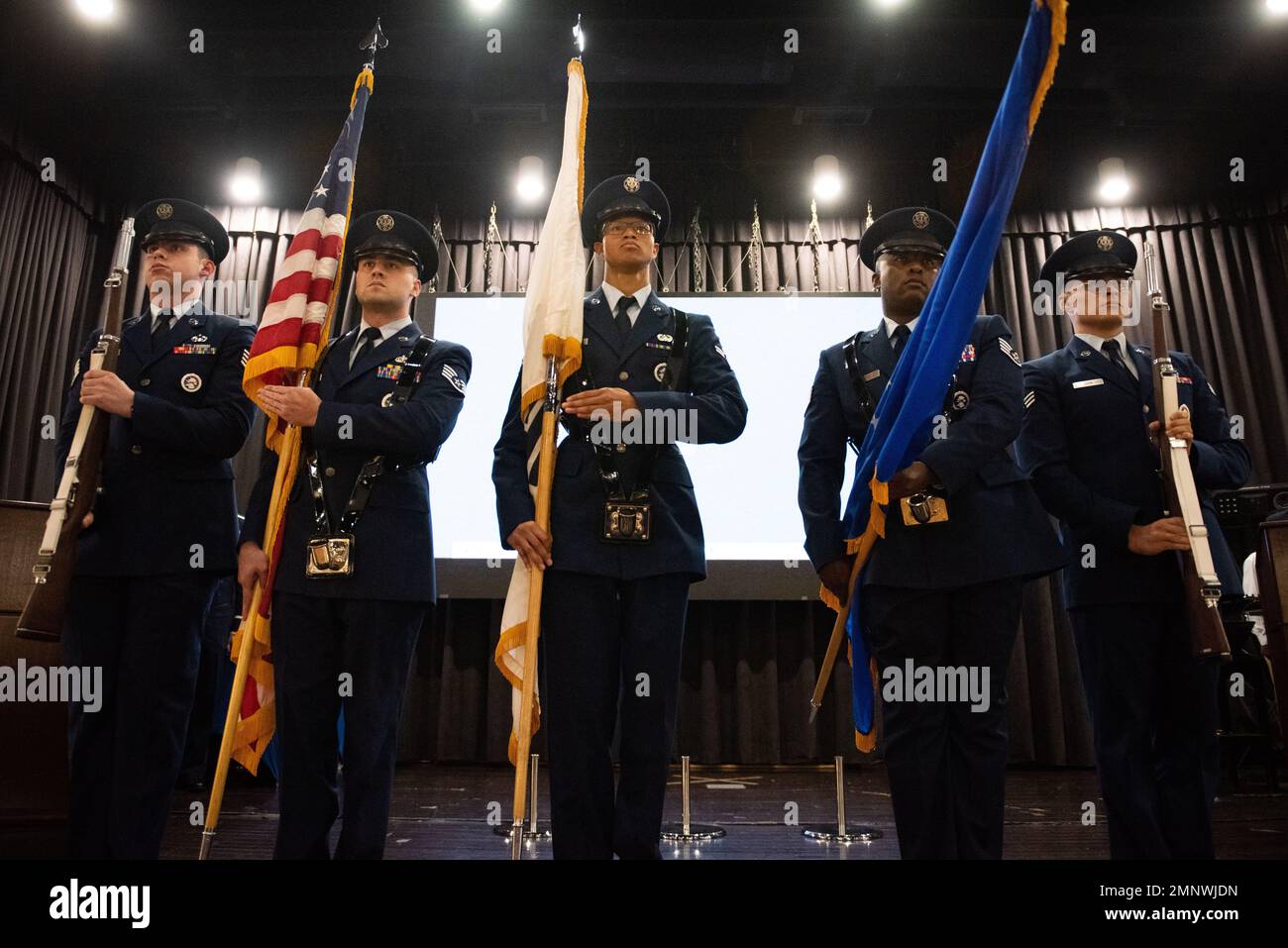 Osan Honor Guard presents the colors during a Senior Non-Commissioned ...