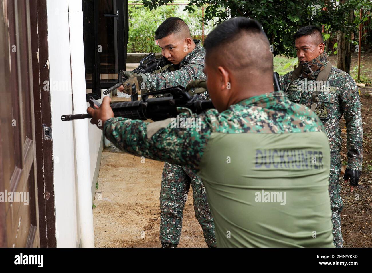 Philippine Marine Corps scout snipers and force reconnaissance Marines participate in bilateral ...