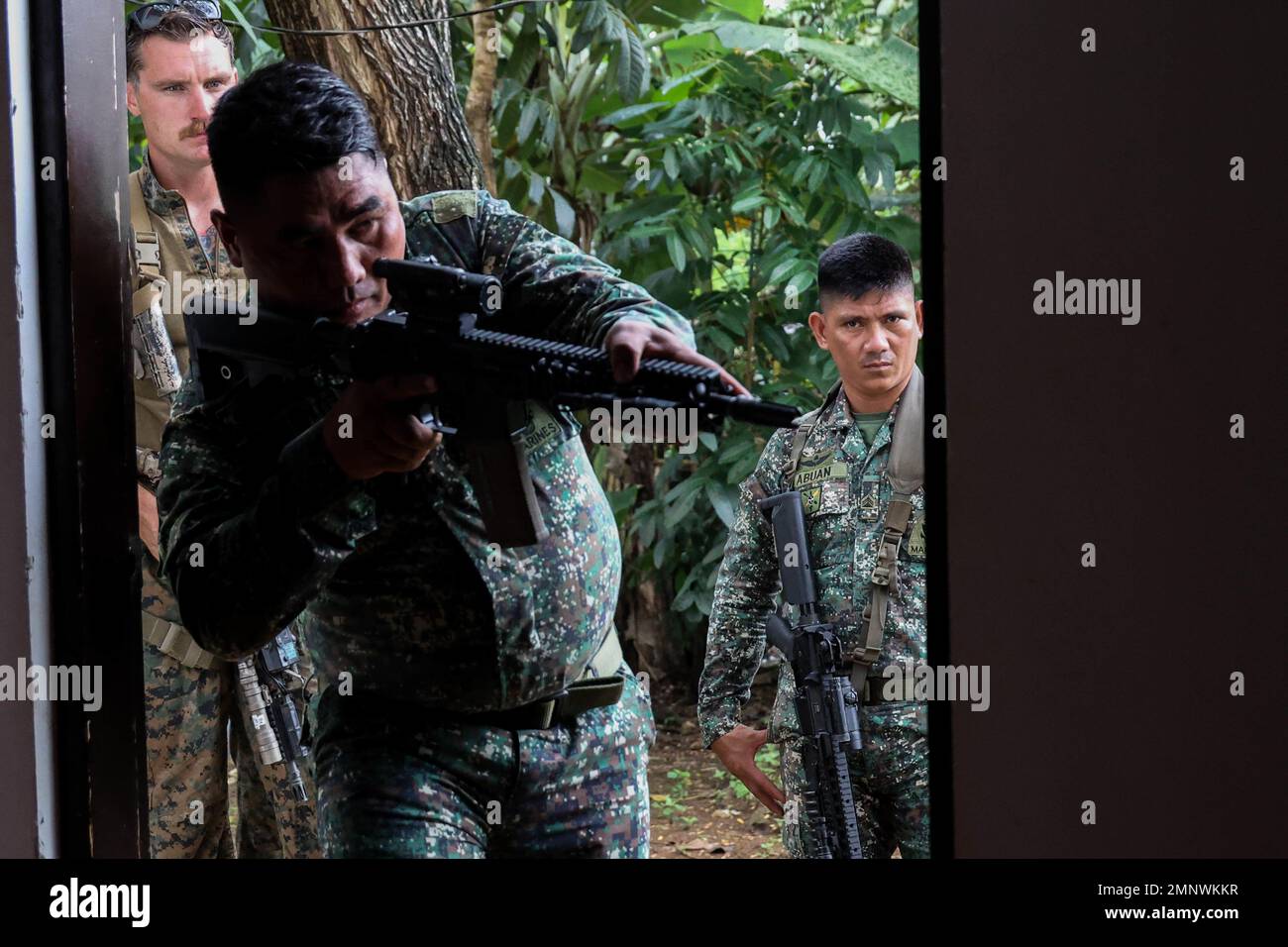 Philippine Marine Corps scout snipers and force reconnaissance Marines participate in bilateral ...