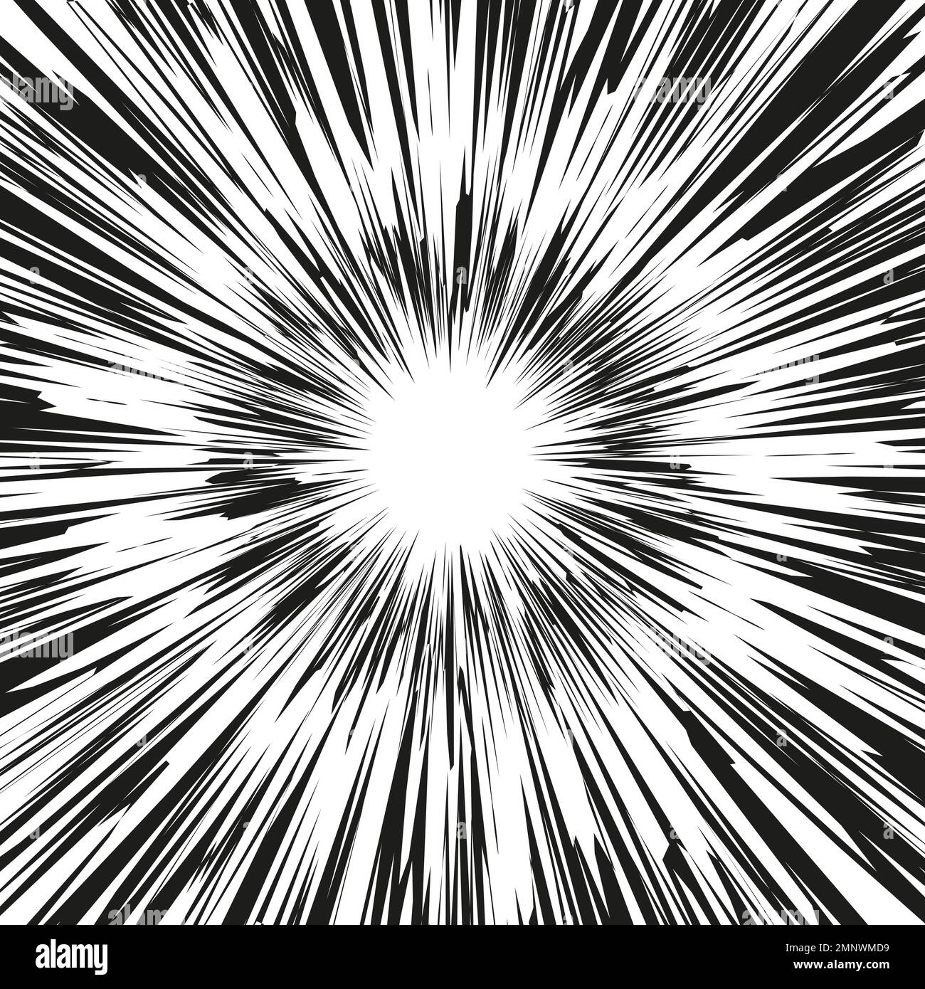 Comic manga radial lines with speed effect for comics book. Black and ...
