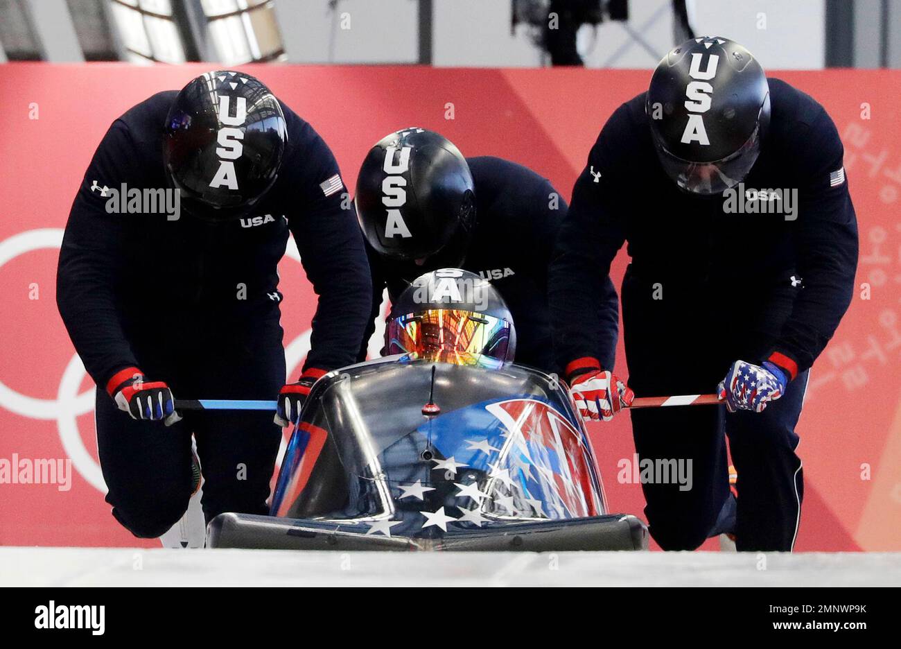 Driver Codie Bascue, Steven Langton, Samuel Mc Guffie and Evan ...