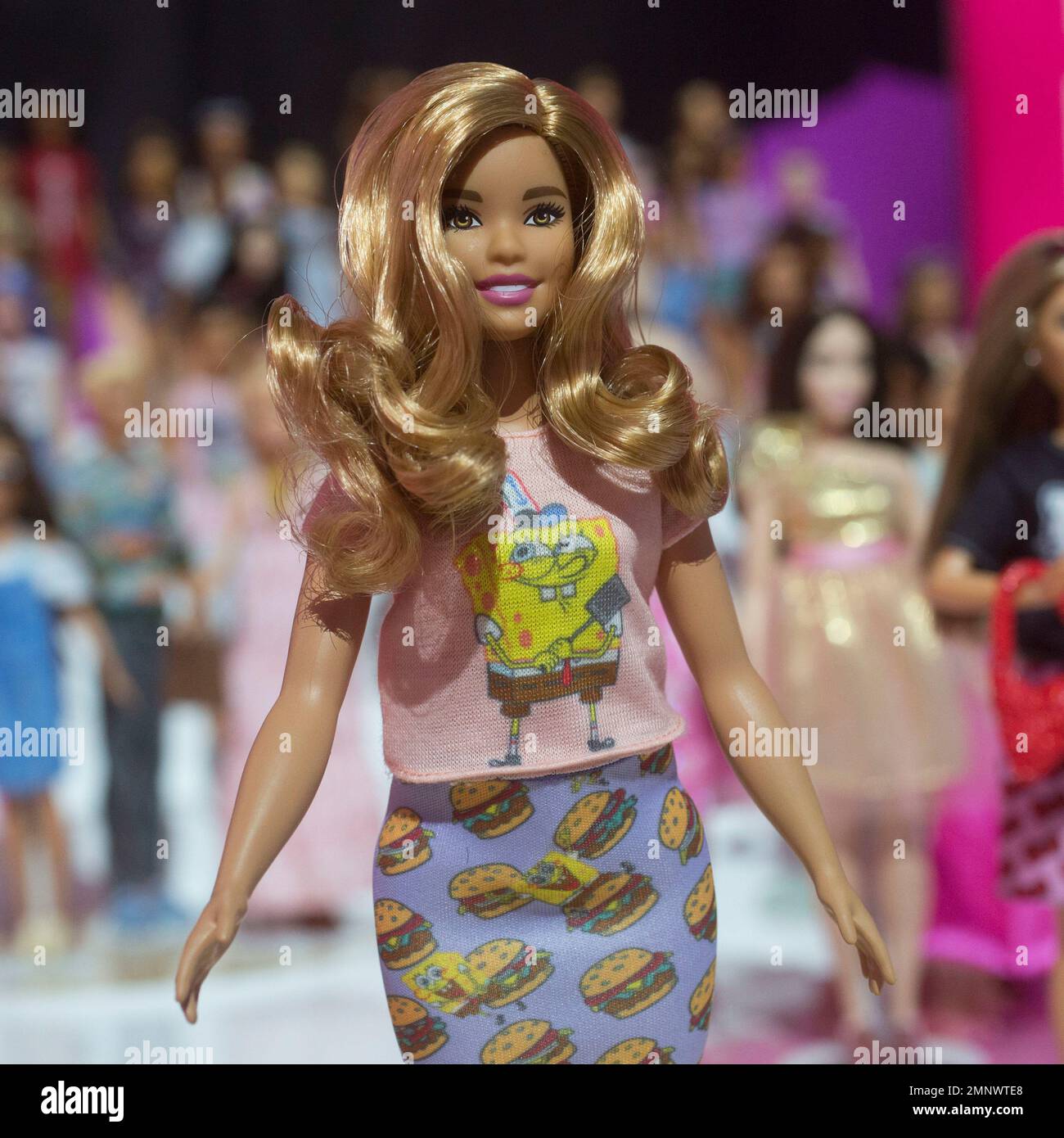 In this Tuesday, Feb. 20, 2018 photo a Barbie Fashionista wears ...