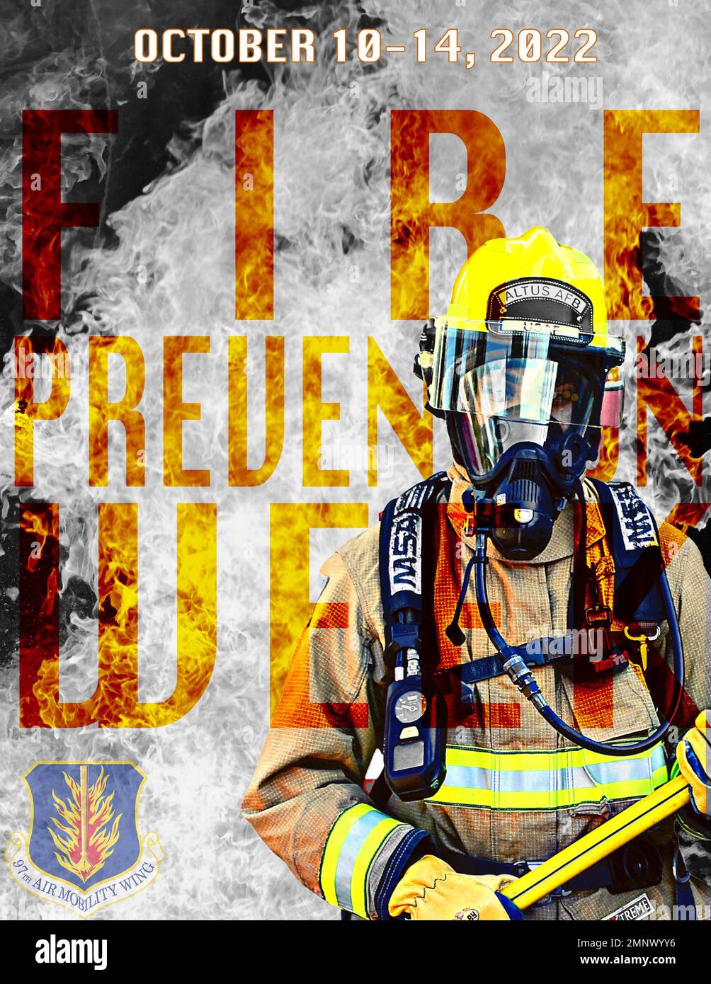 Airman Brandon Lopez, 97th Civil Engineer Squadron firefighter, stands ...