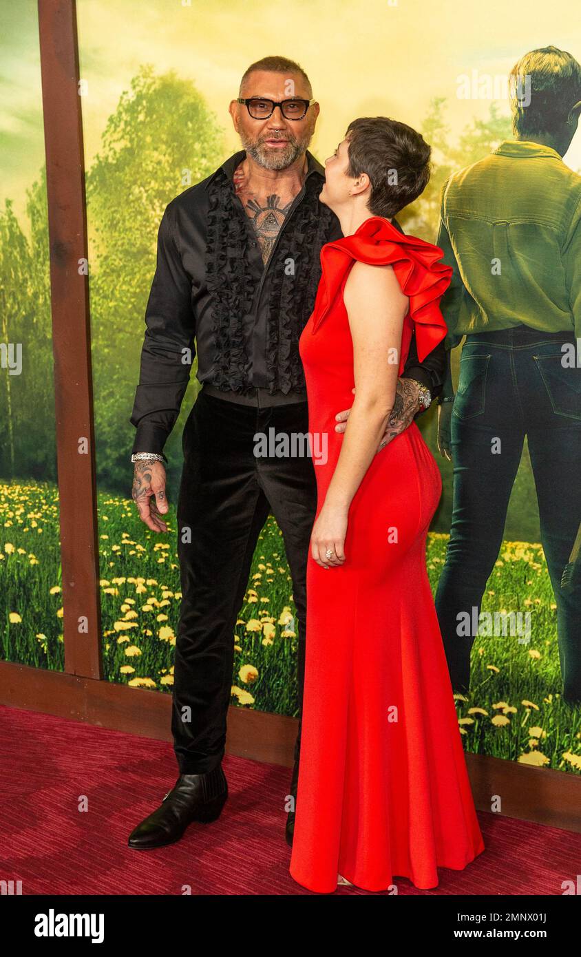 Dave Bautista (L) attends world premiere of Knock at the Cabin by ...
