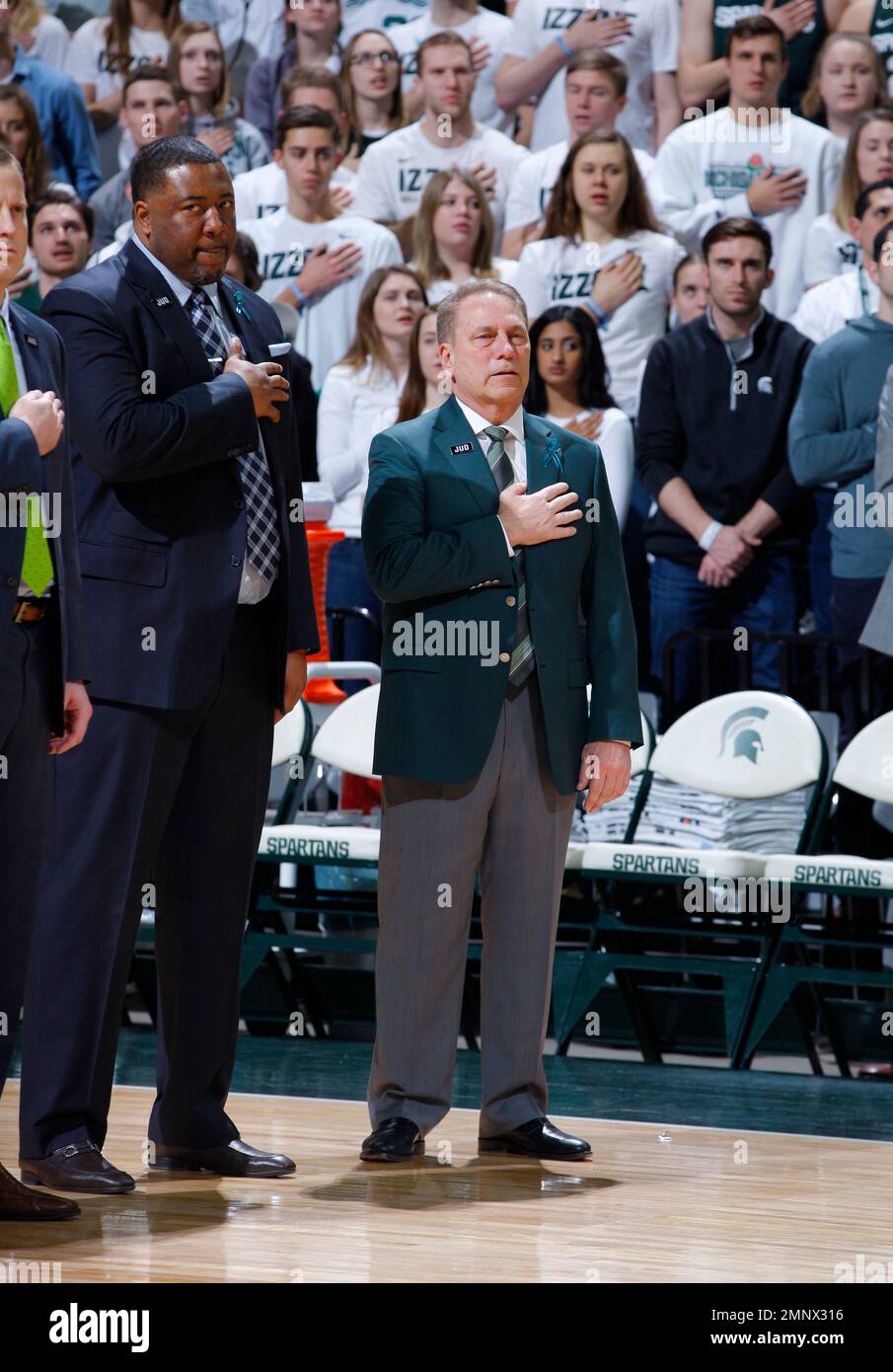 Michigan State head coach Tom Izzo, right, and associate head coach ...