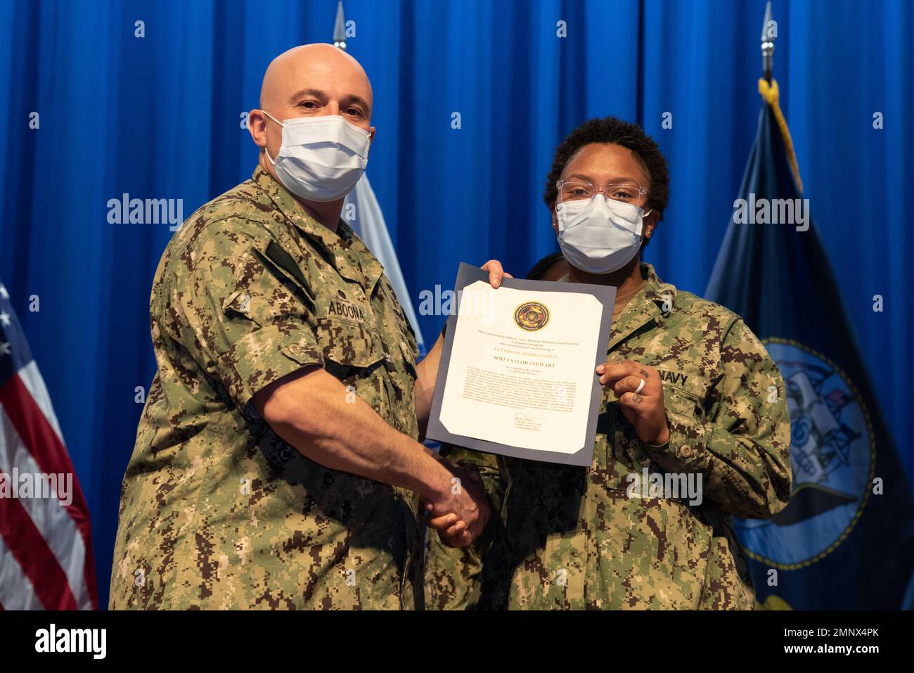 Hospital Corpsman 3rd Class Taylor Stewart receives a Letter of ...