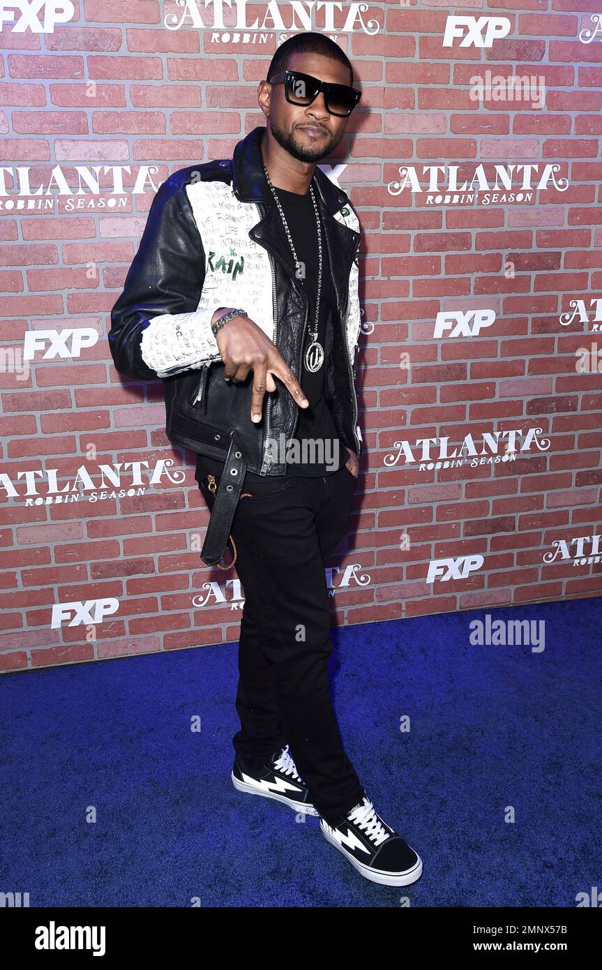 Usher attends the LA Premiere of "Atlanta" Robbin' Season at the Ace ...