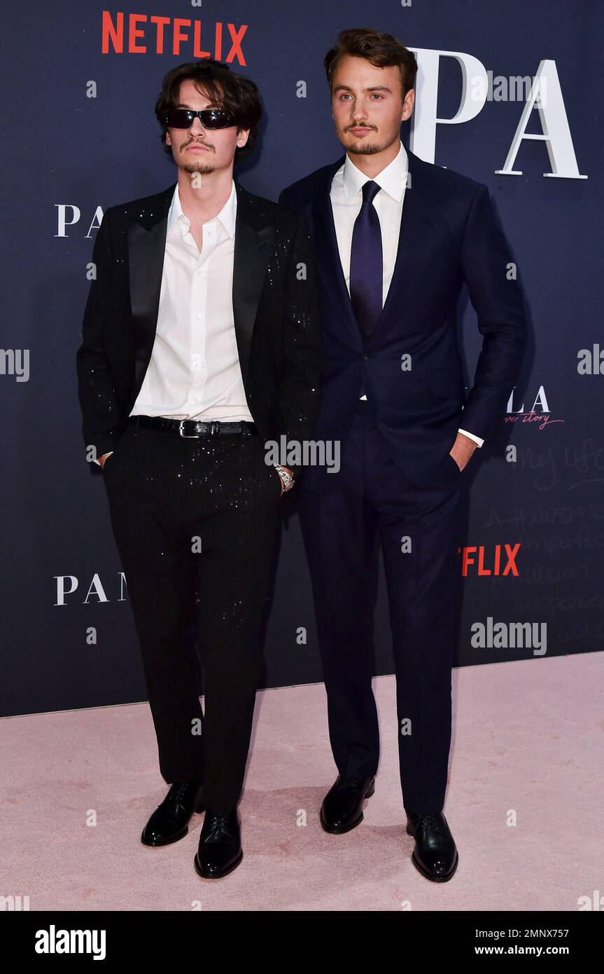 Dylan Jagger Lee, left, and Brandon Thomas Lee arrive at the world ...