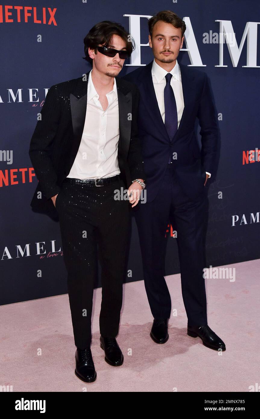 Dylan Jagger Lee, left, and Brandon Thomas Lee arrive at the world ...