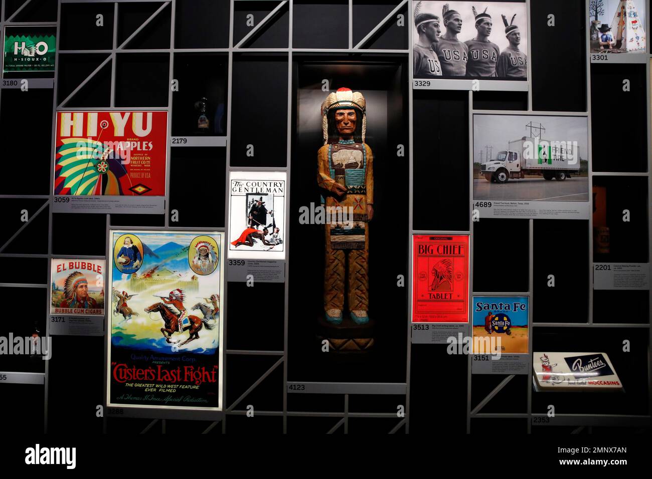 Objects using imagery of Native Americans are on display at the ...