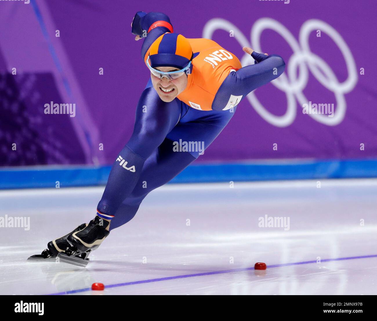 Jan Smeekens of The Netherlands competes during the men's 500 meters ...
