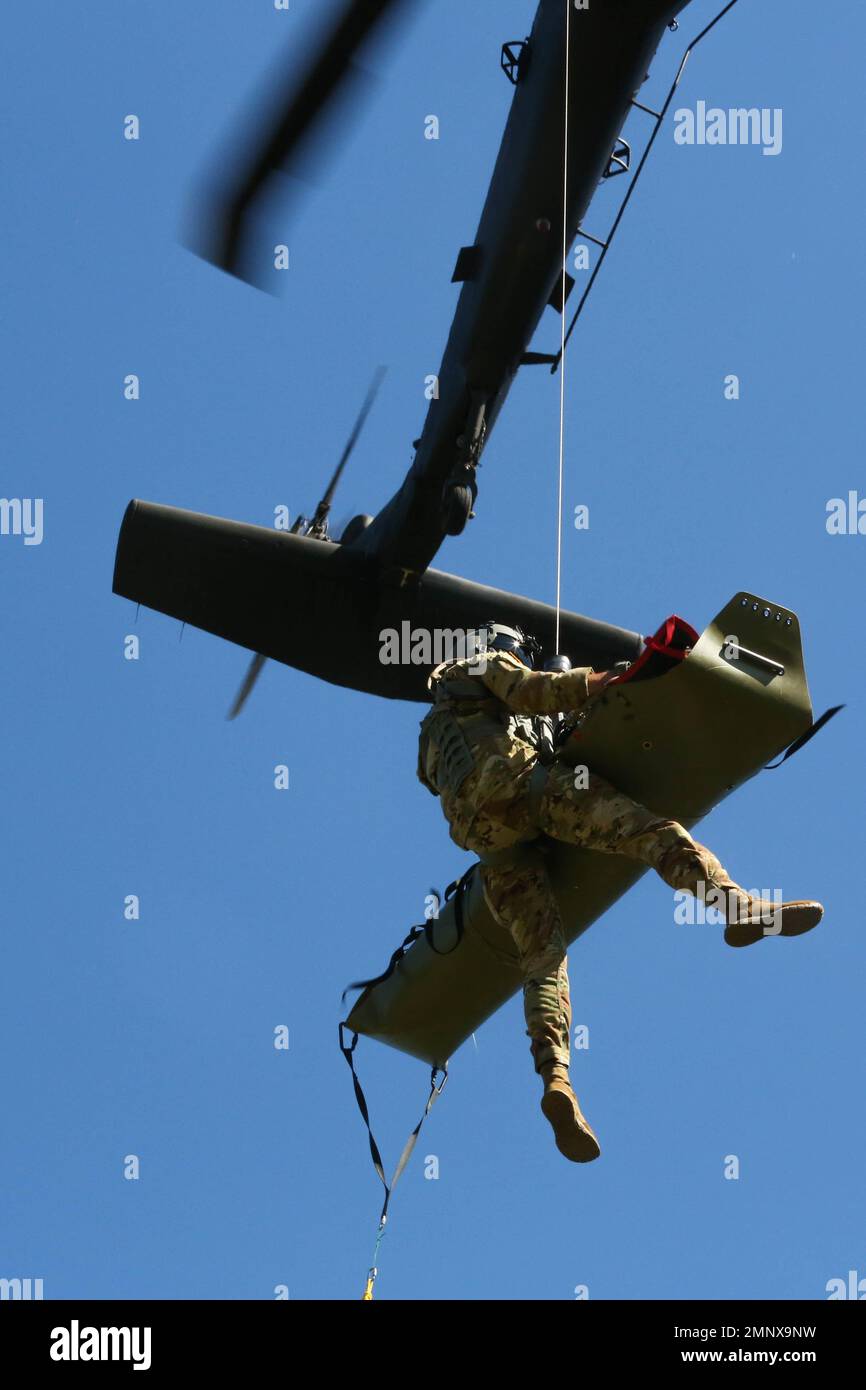 Joint training exercise with Det 2. 6 Co. 3/238th AVN MEDEVAC, Cox ...