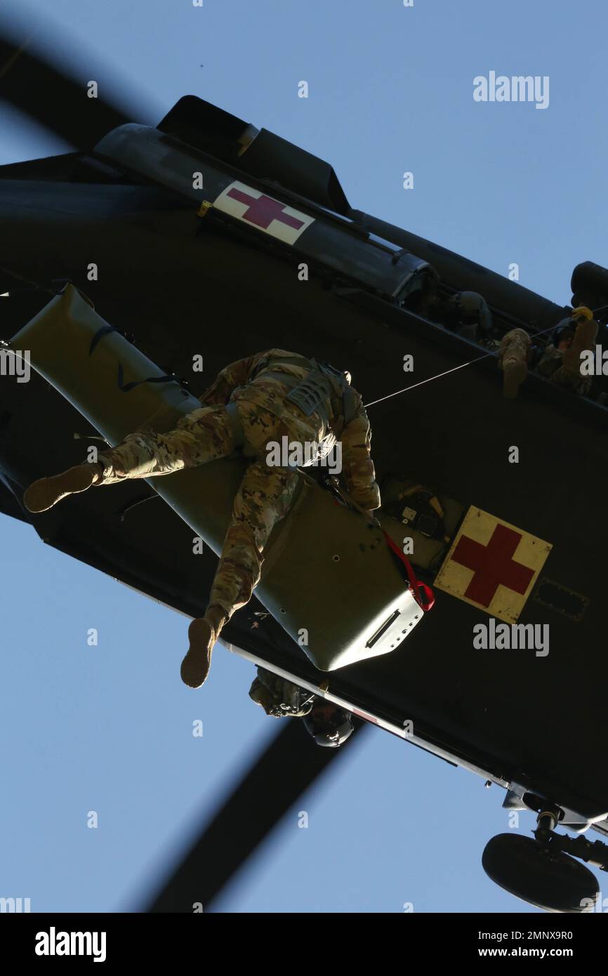 Joint training exercise with Det 2. 6 Co. 3/238th AVN MEDEVAC, Cox ...