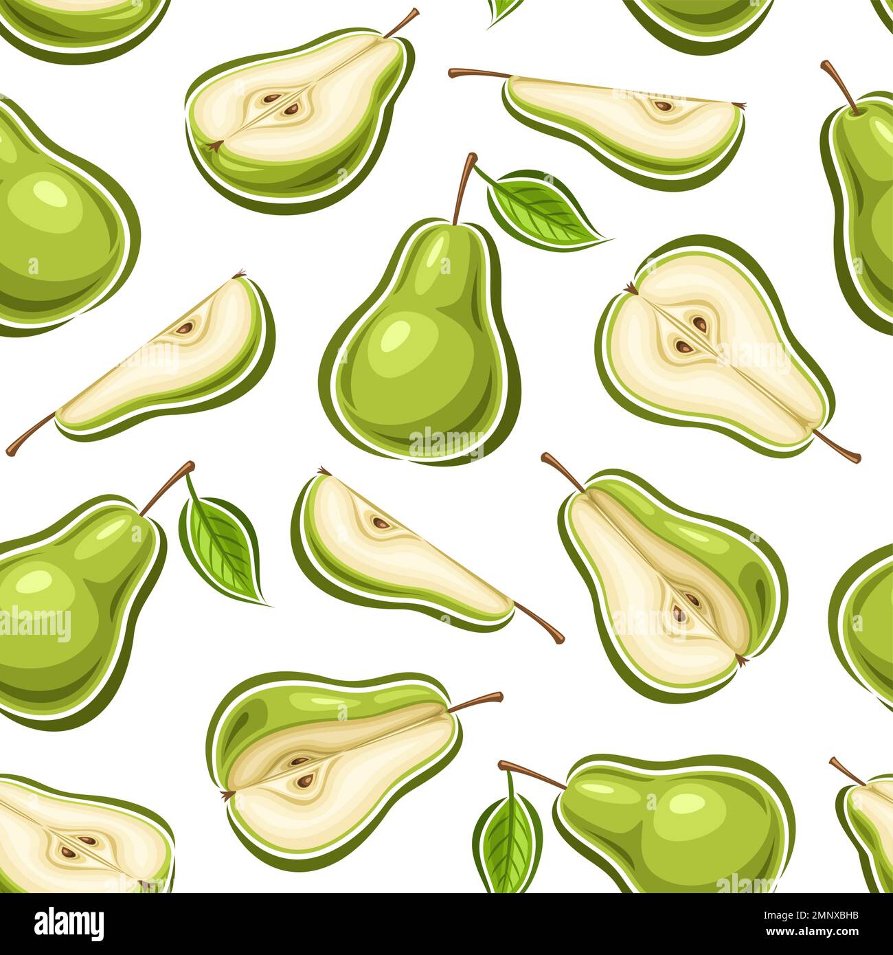 Vector Pear Seamless Pattern, square repeating background with cut out ...