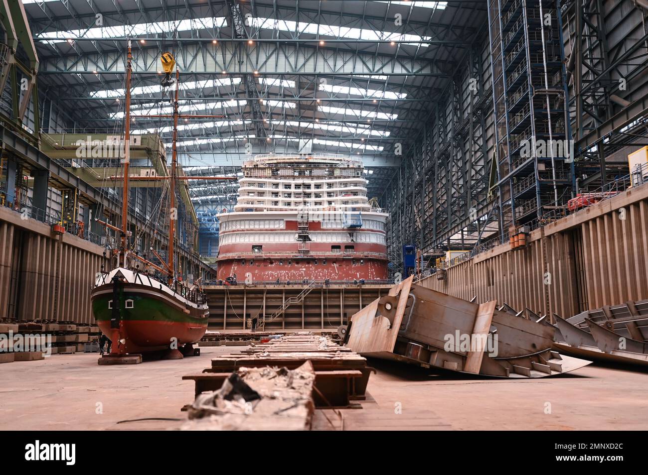 Papenburg, Germany. 27th Jan, 2023. The traditional ship "Gesine von Papenburg" lies in the ...