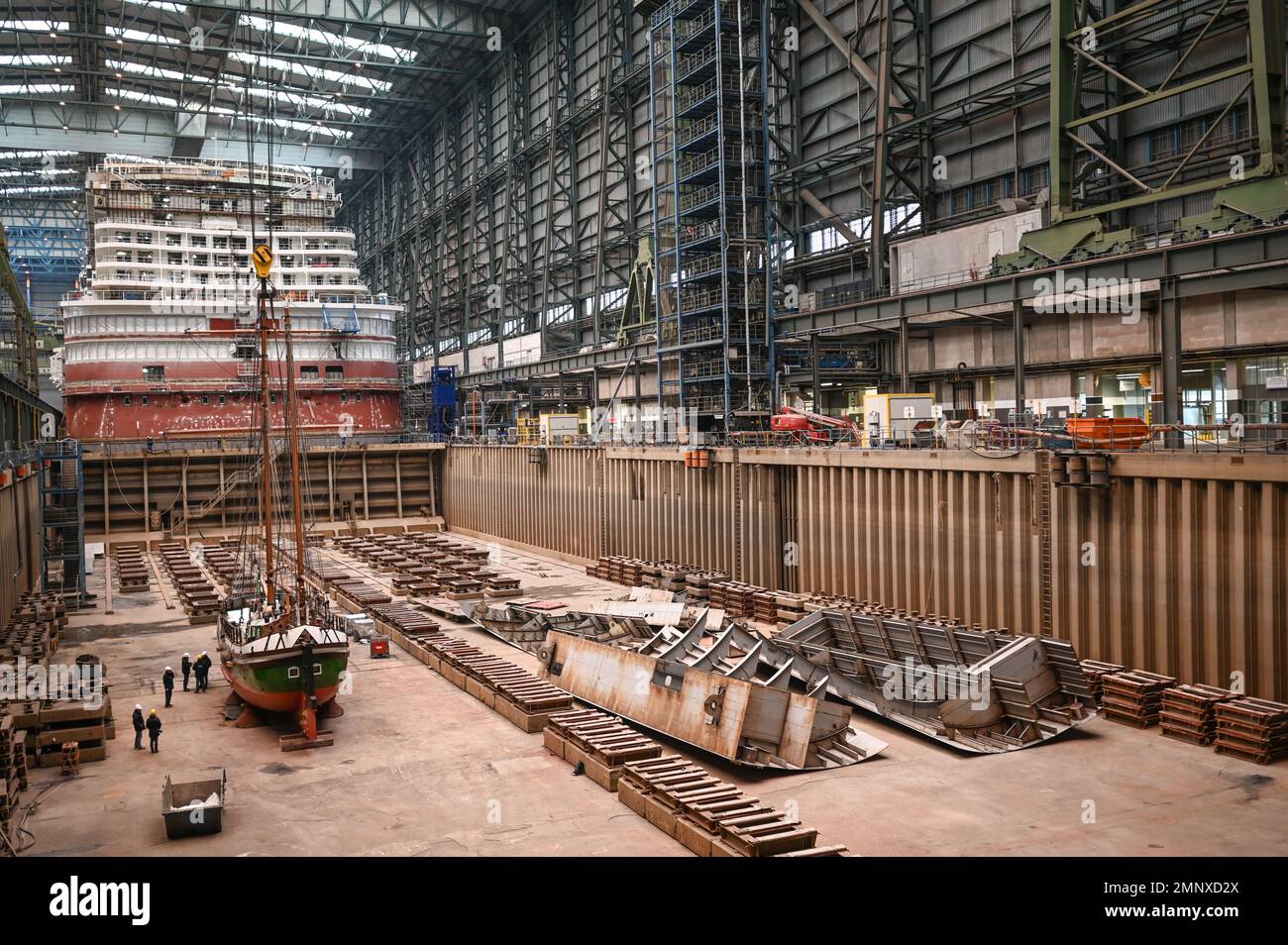 Papenburg, Germany. 27th Jan, 2023. The traditional ship "Gesine von Papenburg" lies in the ...
