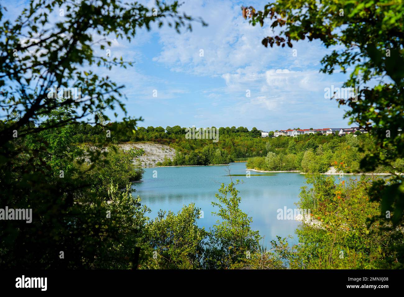 View of the Dyckerhoff lake in Beckum. Quarry west. Blue Lagoon ...