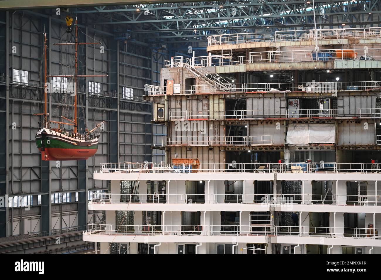 Papenburg, Germany. 27th Jan, 2023. Newly painted, the traditional ship "Gesine von Papenburg ...