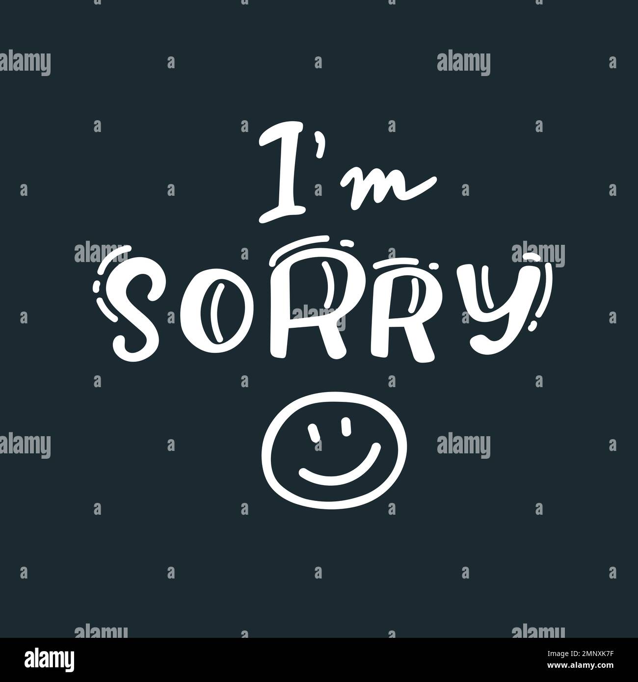 Conceptual handwritten phrase i am sorry handdrawn lettering design ...