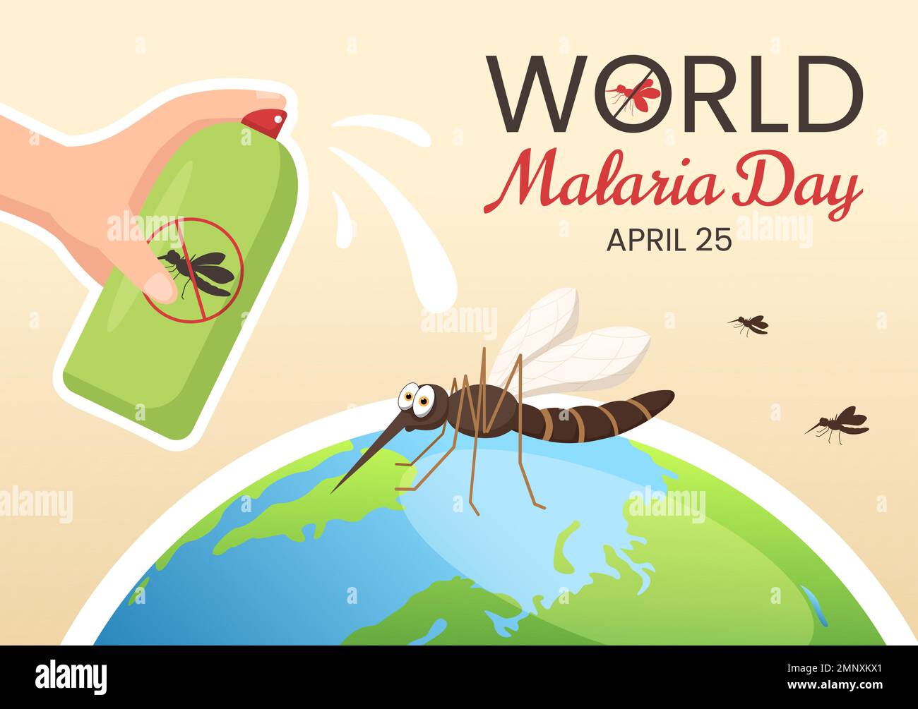 World Malaria Day on April 25 Illustration with Earth Protected from ...