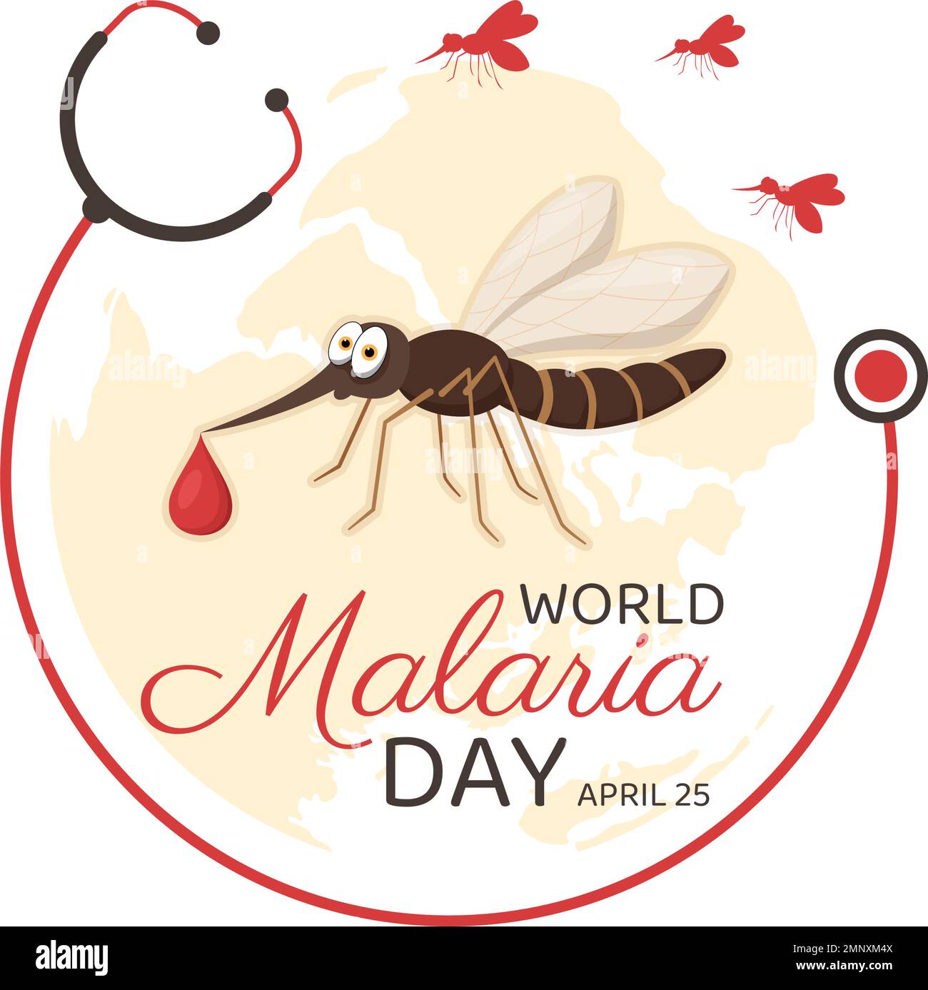 World Malaria Day on April 25 Illustration with Earth Protected from ...