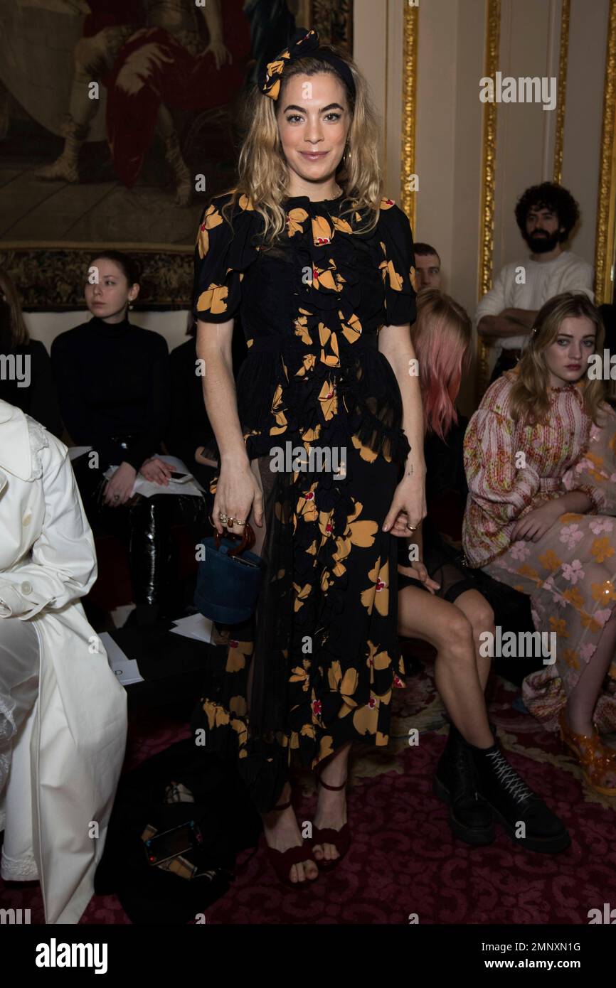 Chelsea Leyland poses for photographers before the Simone Rocha Autumn ...