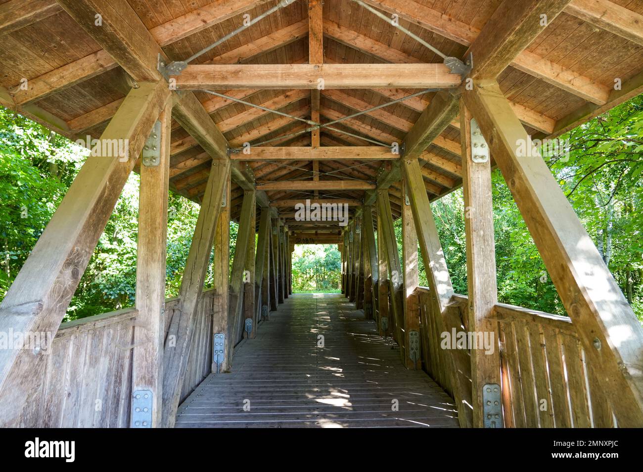 Fulda Bridge in the Fulda Valley. Pedestrian and cyclist bridge made of ...