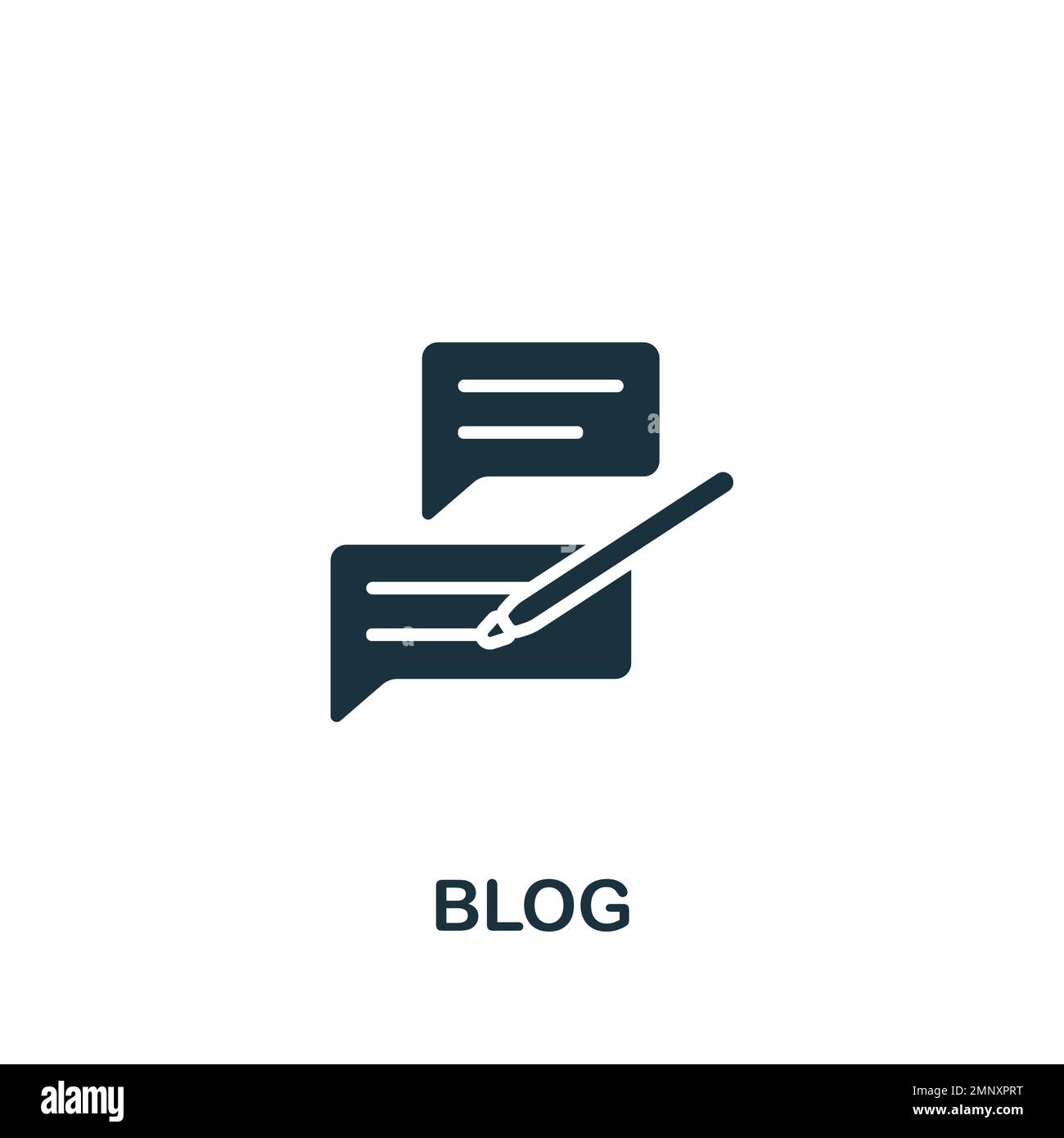 Blog icon. Monochrome simple sign from blogging collection. Blog icon ...