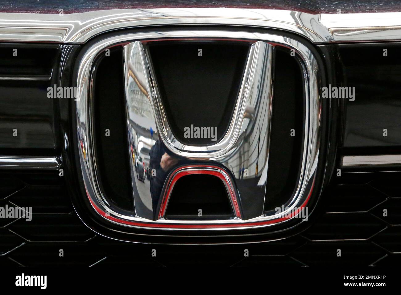 This is the Honda logo on the grill of a 2018 Honda Fit Sport on ...