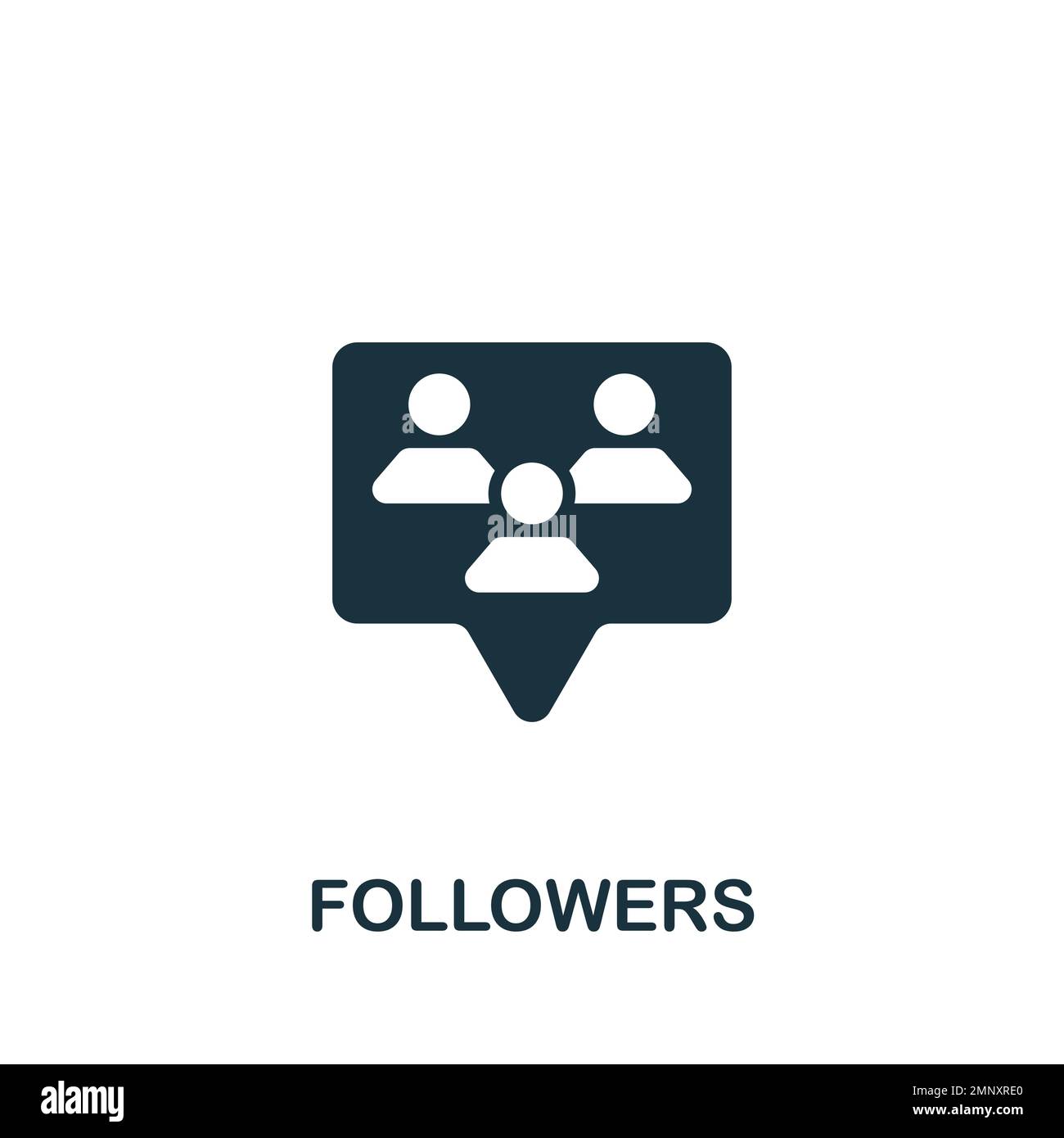 Followers icon. Monochrome simple sign from blogging collection ...