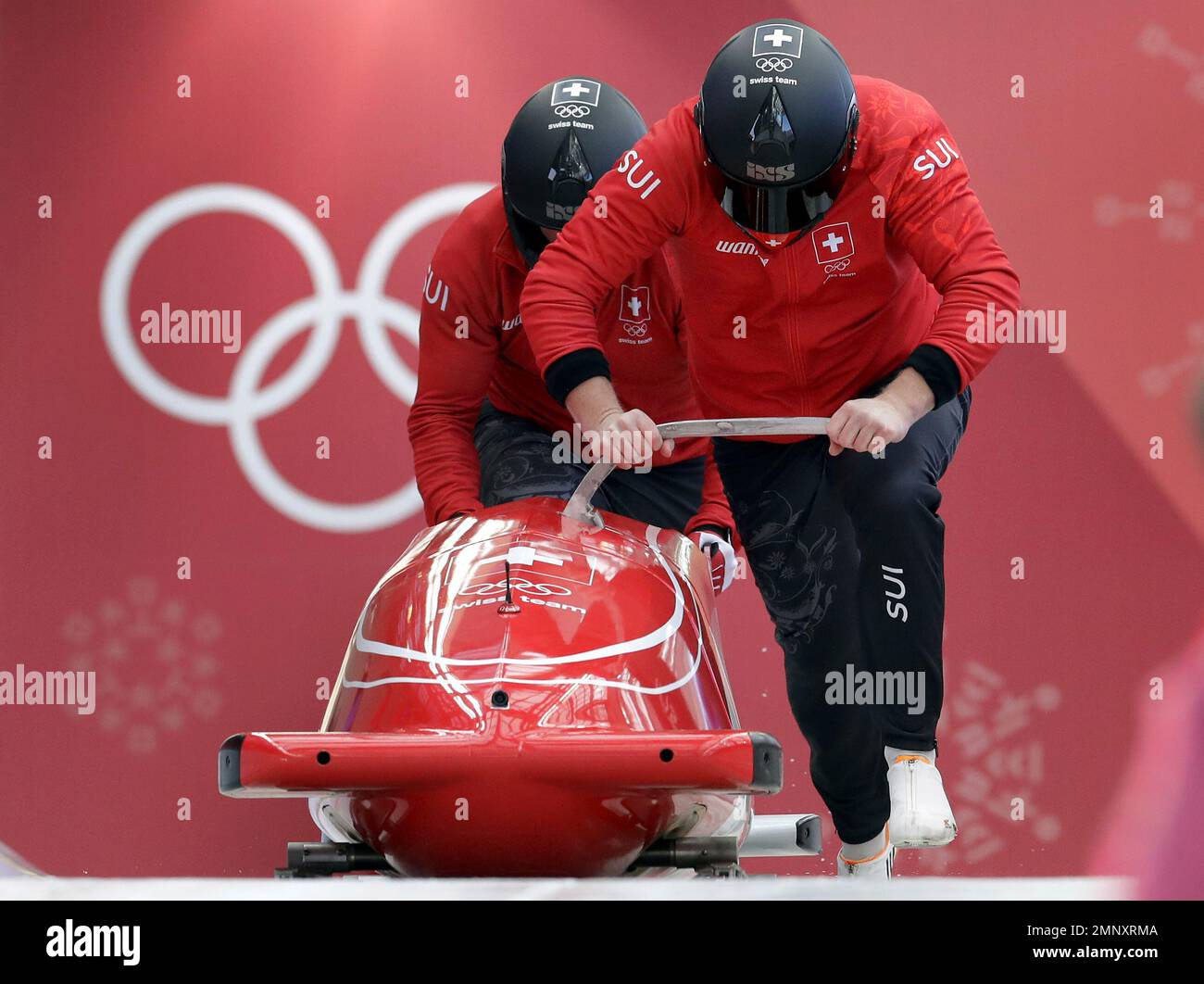 Driver Rico Peter and Simon Friedli of Switzerland start a two-man ...