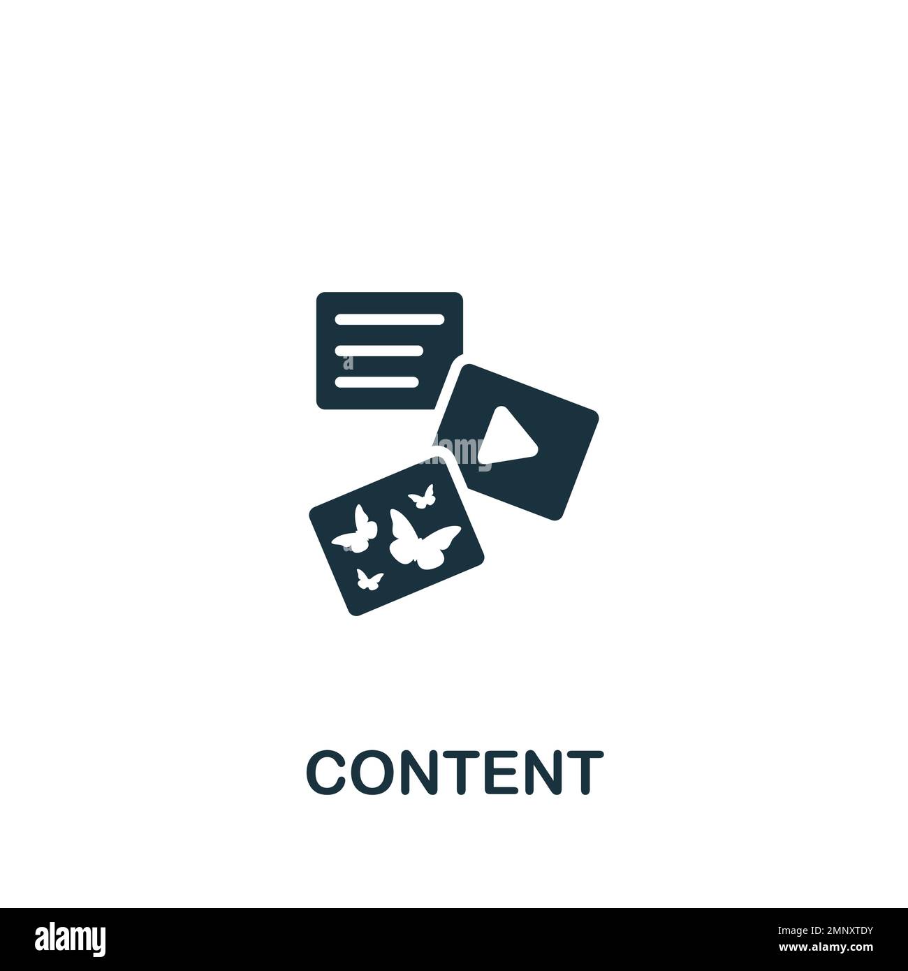 Content icon. Monochrome simple sign from blogging collection. Content ...