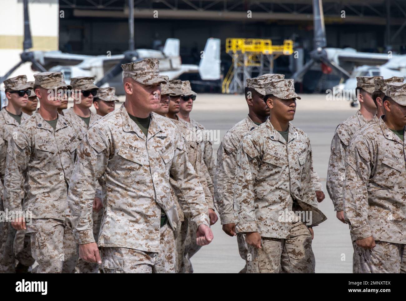 U.S. Marine Corps Lt. Col. Wilbur Oles, commanding officer of Marine ...