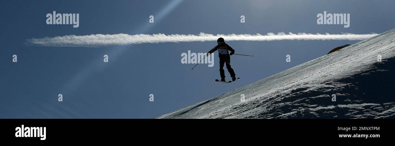 MaggieVoisin, of the United States, jumps during the women's slopestyle ...